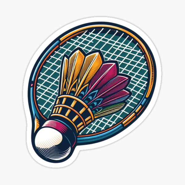 "Badminton Shuttlecock-racket" Sticker for Sale by Abstractionaly ...