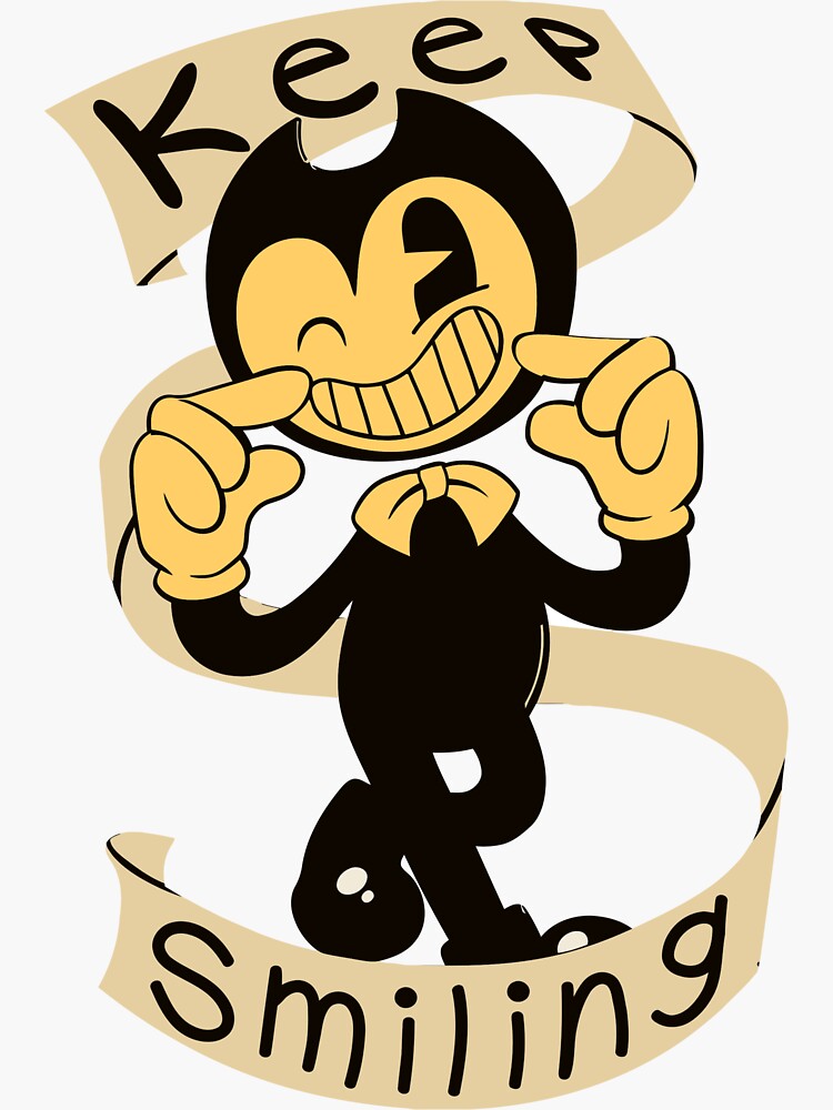"bendy and the ink machine - keep smiling" Sticker for Sale by artist ...