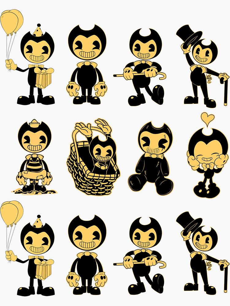 "pack bendy and the ink machine - keep smiling" Sticker for Sale by ...