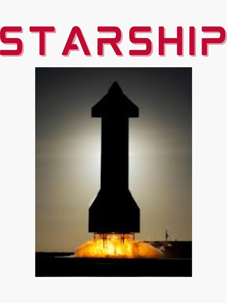 "spacex starship" Sticker for Sale by TEEJAMBOREE | Redbubble