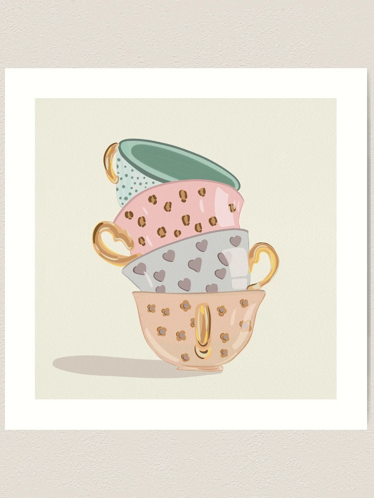 Stacked Tea Cups Clip Art