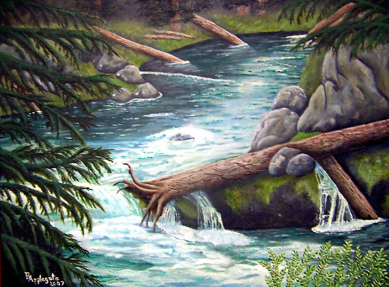"Headwaters, Rogue River oil painting by Barbara Anne Applegate" by ...