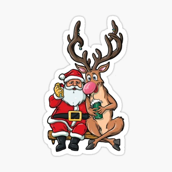 "Rudolf the red-nosed reindeer" Sticker for Sale by EvelinZ | Redbubble