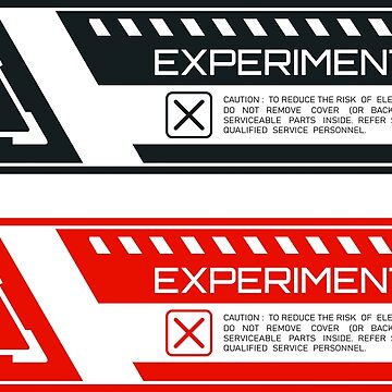 "Experimental tech caution decal label 2 Set gray red " Sticker by Dr ...