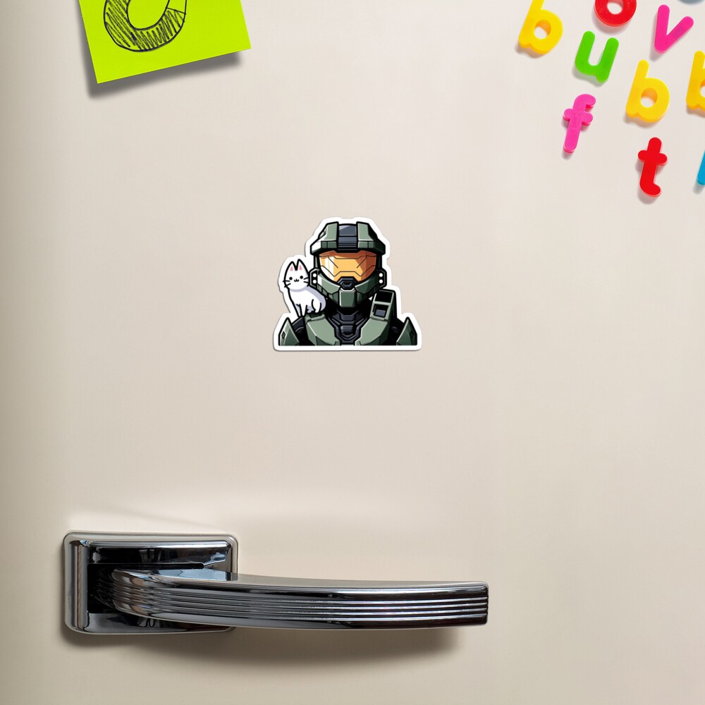 "Master Chief Cat" Sticker for Sale by My-Sticker-Shop | Redbubble