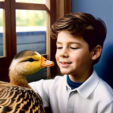 "A Boy and his Duck, but not a real boy, and not a real duck." Sticker ...