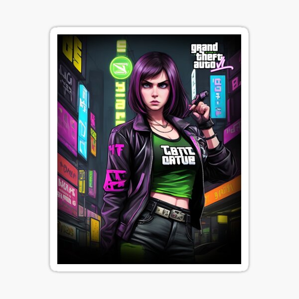 "Grand Theft Auto VI GTA 6 neon" Sticker for Sale by tharusha fernando ...