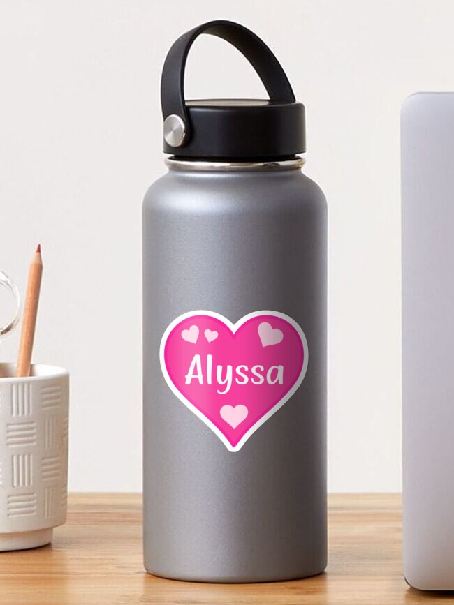 "Alyssa Name Pink Heart " Sticker for Sale by jeallan | Redbubble