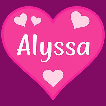 "Alyssa Name Pink Heart " Sticker for Sale by jeallan | Redbubble