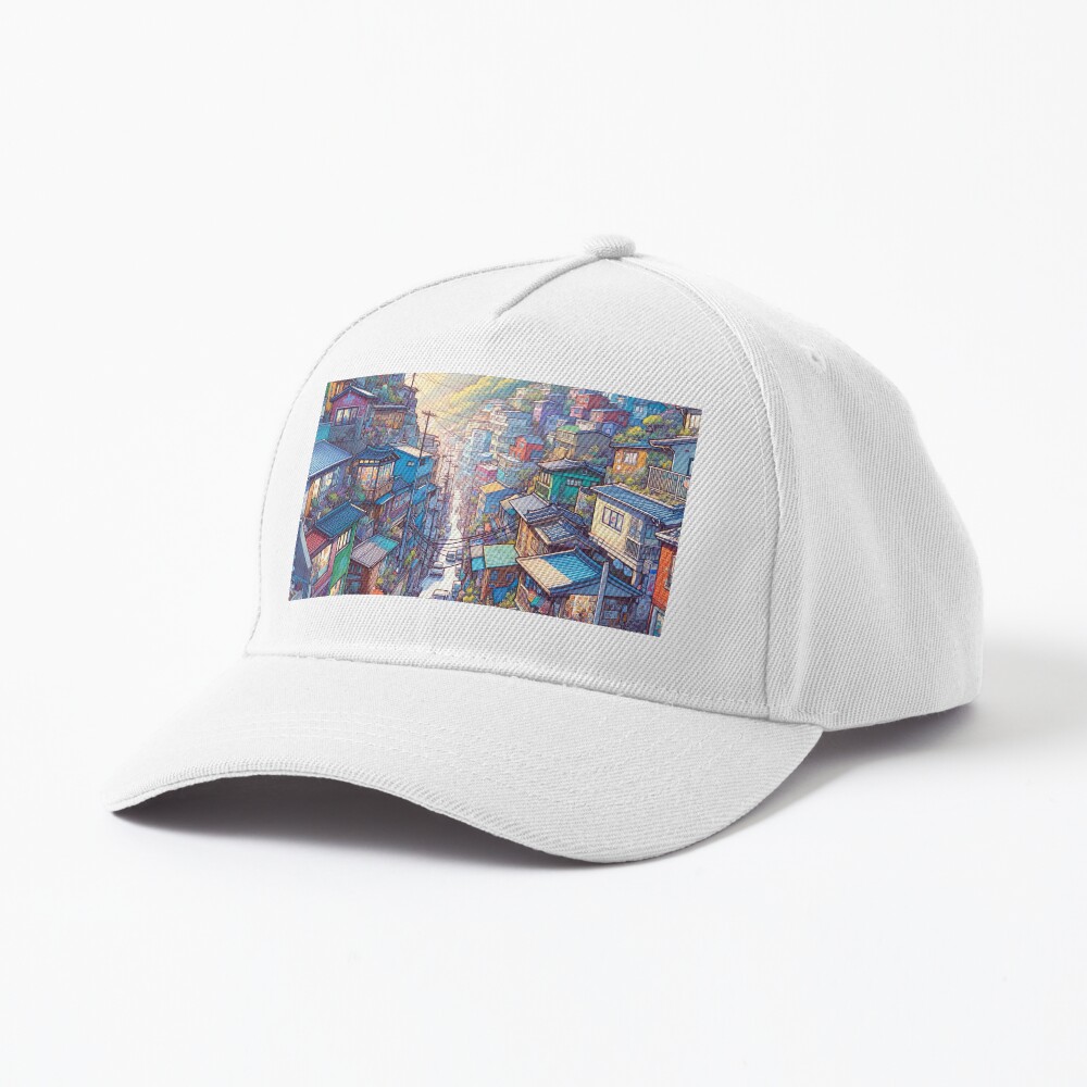 "Busan Gamcheon Cultural Village Korea Illustration" Sticker for Sale ...