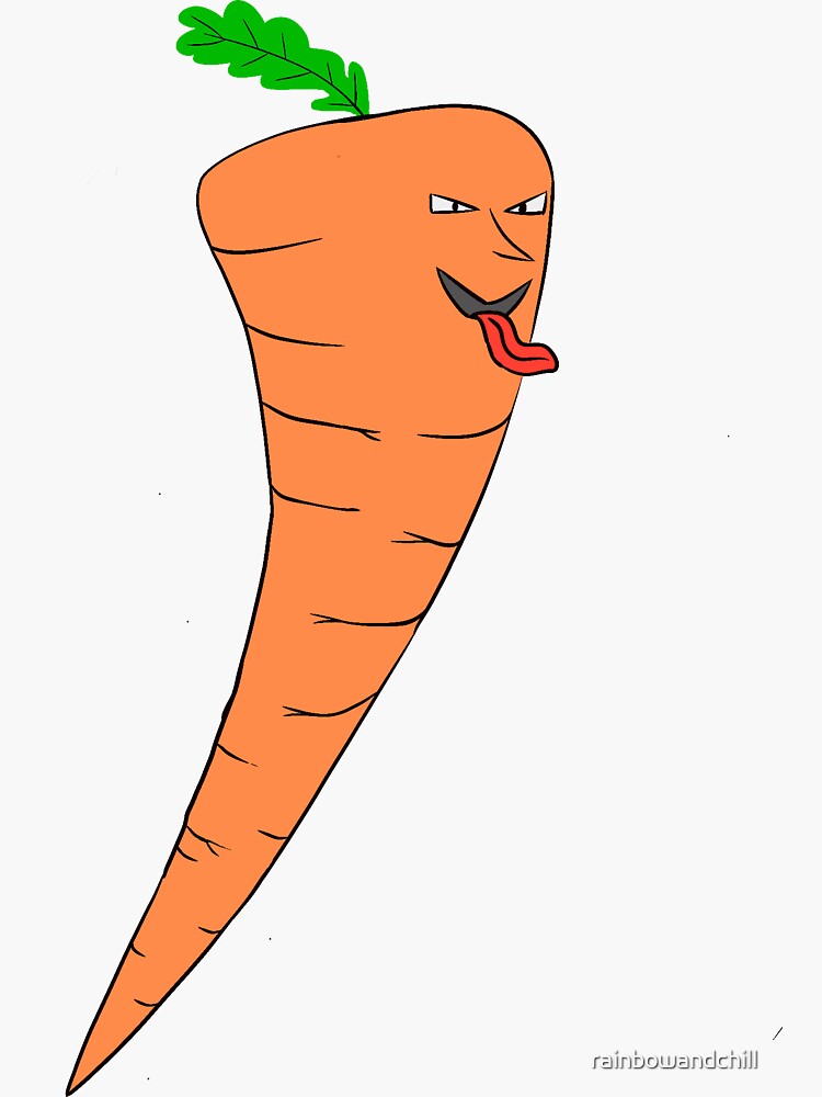 "Evil carrot" Sticker for Sale by rainbowandchill | Redbubble