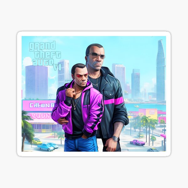 "Grand Theft Auto VI neon color" Sticker for Sale by tharusha fernando ...