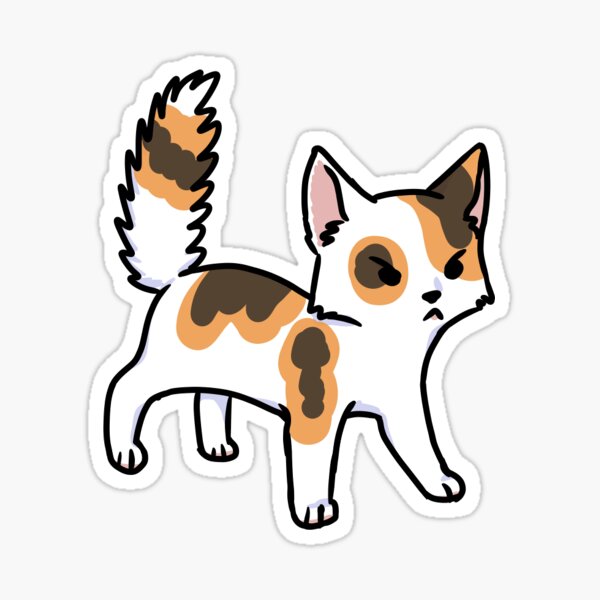 "Angry Calico" Sticker for Sale by Katedesotoart | Redbubble