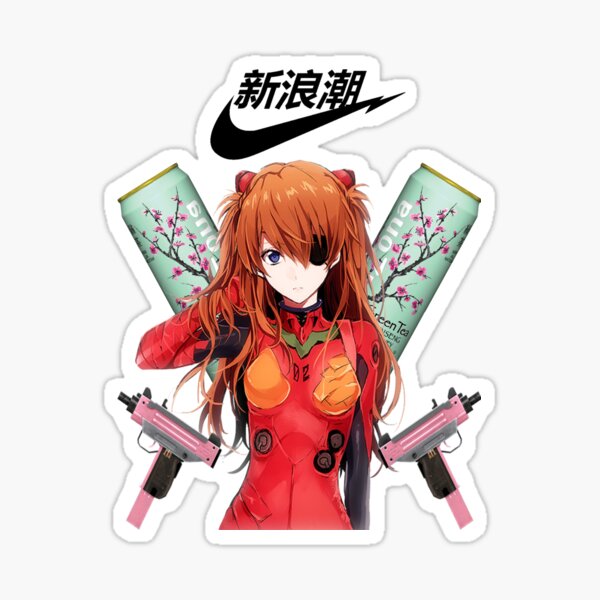 "Asuka Evagelion Vaporwave" Sticker by Noisa | Redbubble