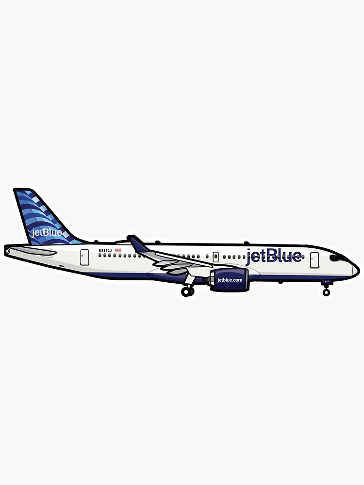 "Jetblue Airbus A220" Sticker for Sale by PilotDecals | Redbubble