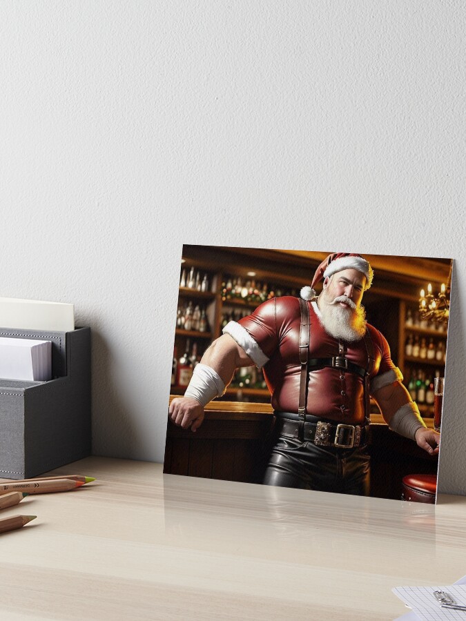 "Leather Santa Suit" Art Board Print for Sale by jtmartworks | Redbubble