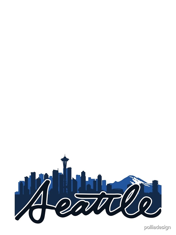 "Seattle Skyline Cursive Blue" Graphic T-Shirt Dress for Sale by ...