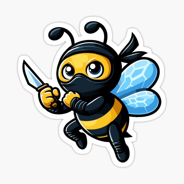 "Ninja Bee" Sticker for Sale by Nice-Arts | Redbubble