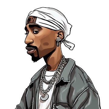 "Tupac Sticker" Sticker for Sale by DesignsByElias | Redbubble