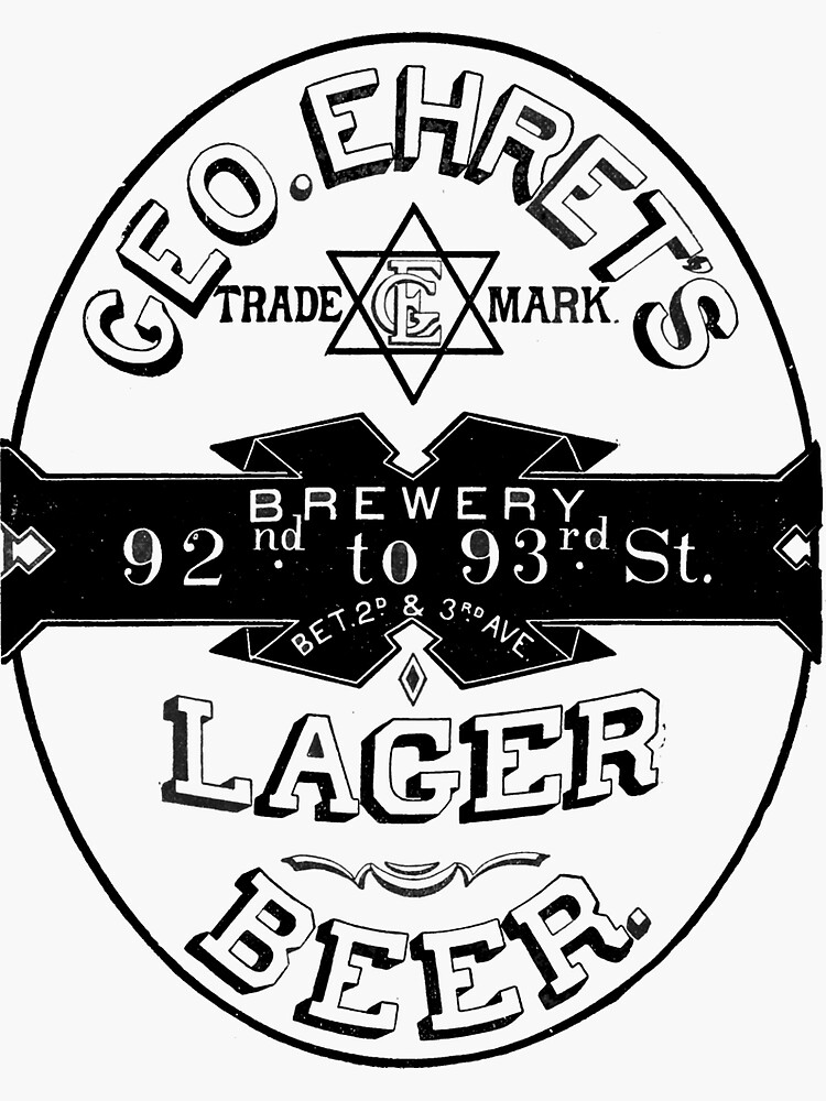 "George Ehret's Lager Beer Vintage Logo T Shirts " Sticker for Sale by ...