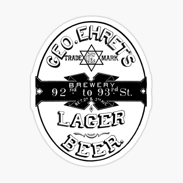 "George Ehret's Lager Beer Vintage Logo T Shirts " Sticker for Sale by ...
