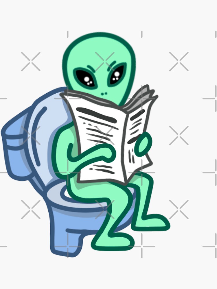 "alien on toilet" Sticker for Sale by LiquidCats | Redbubble