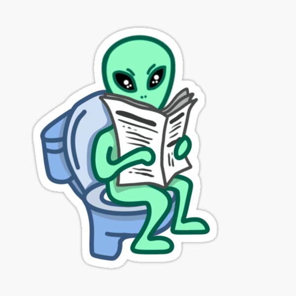 "alien on toilet" Sticker for Sale by LiquidCats | Redbubble