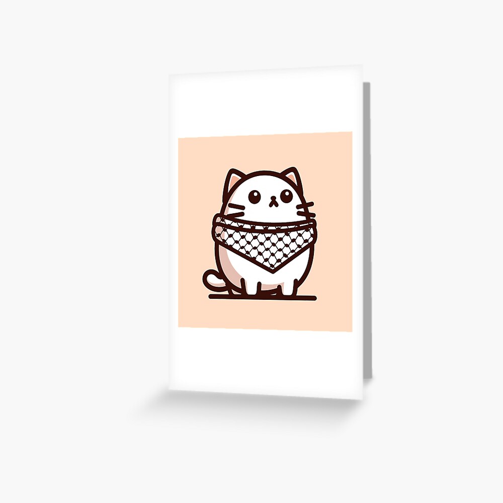 "Cute Cat Wearing Keffiyeh" Sticker for Sale by FairieDance | Redbubble