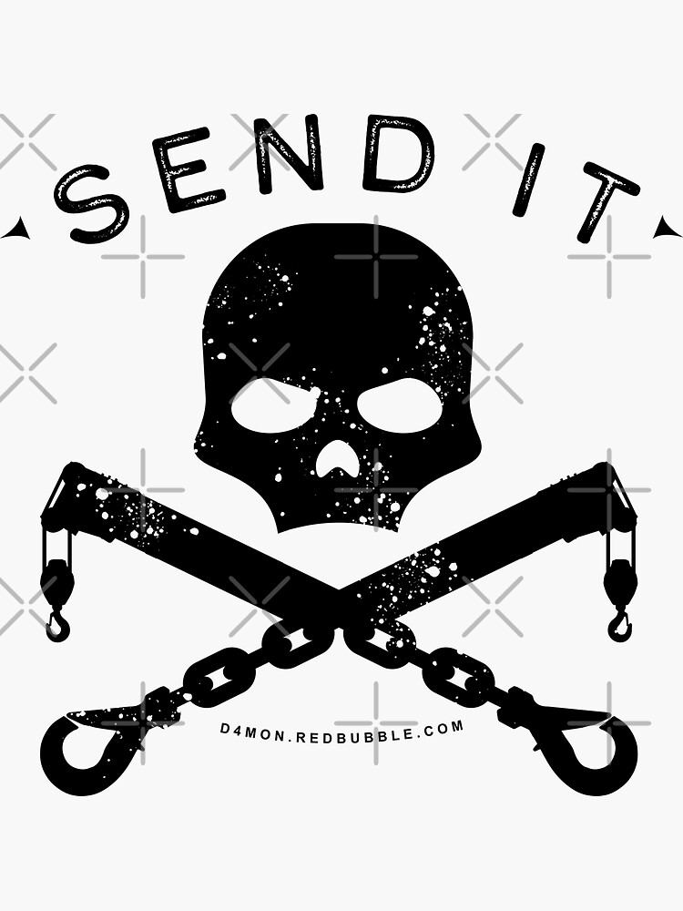 "Send It Rigger Ironworker Crane Skull" Sticker for Sale by D4mon ...
