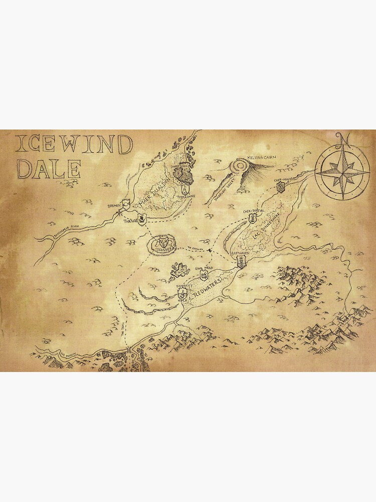"Fantasy Map D&D Icewind Dale" Sticker for Sale by Catherine Halliday ...