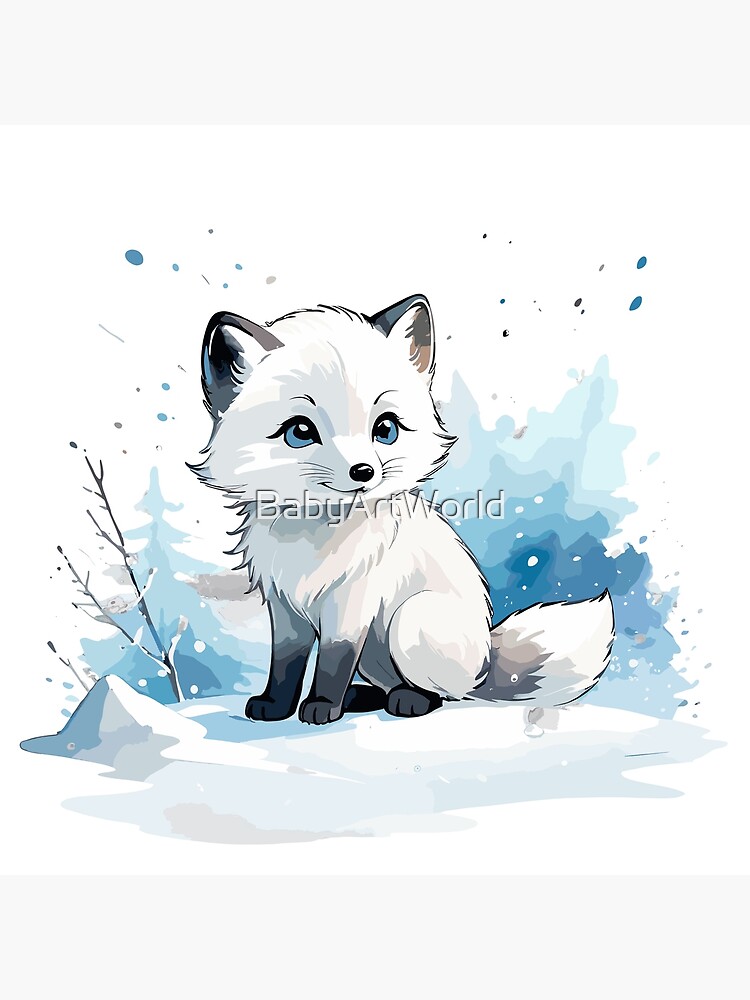 "Baby Arctic Fox" Poster for Sale by BabyArtWorld | Redbubble