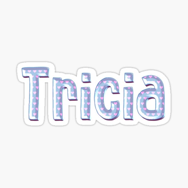 "Blue Love Tricia Name Label (Black)" Sticker for Sale by NormadWorld ...