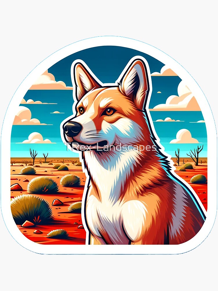 "Majestic Dingo in Australian Outback" Sticker for Sale by TRex ...