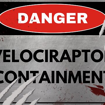 "Velociraptor warning sign" Sticker by HappysParadise | Redbubble