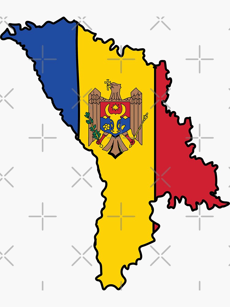 "Moldova country shape flag" Sticker for Sale by Rachael Taylor | Redbubble