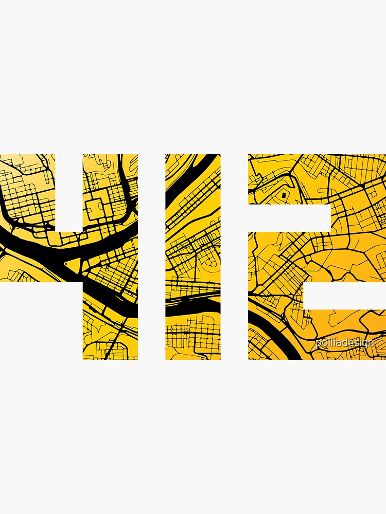 "Pittsburgh 412 Map" Sticker for Sale by polliadesign | Redbubble