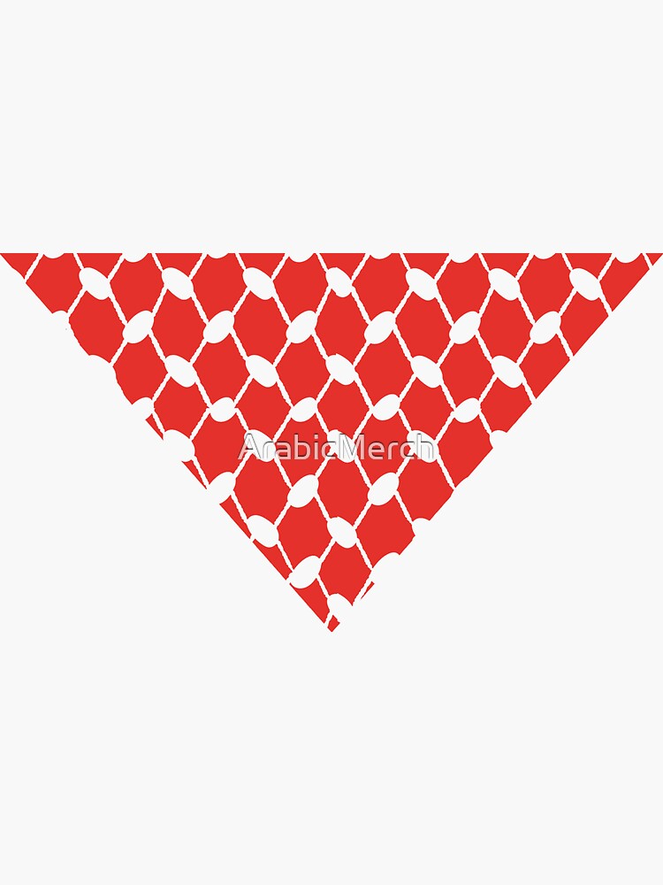 "Palestine Red Triangle with Keffiyeh Print" Sticker for Sale by ...