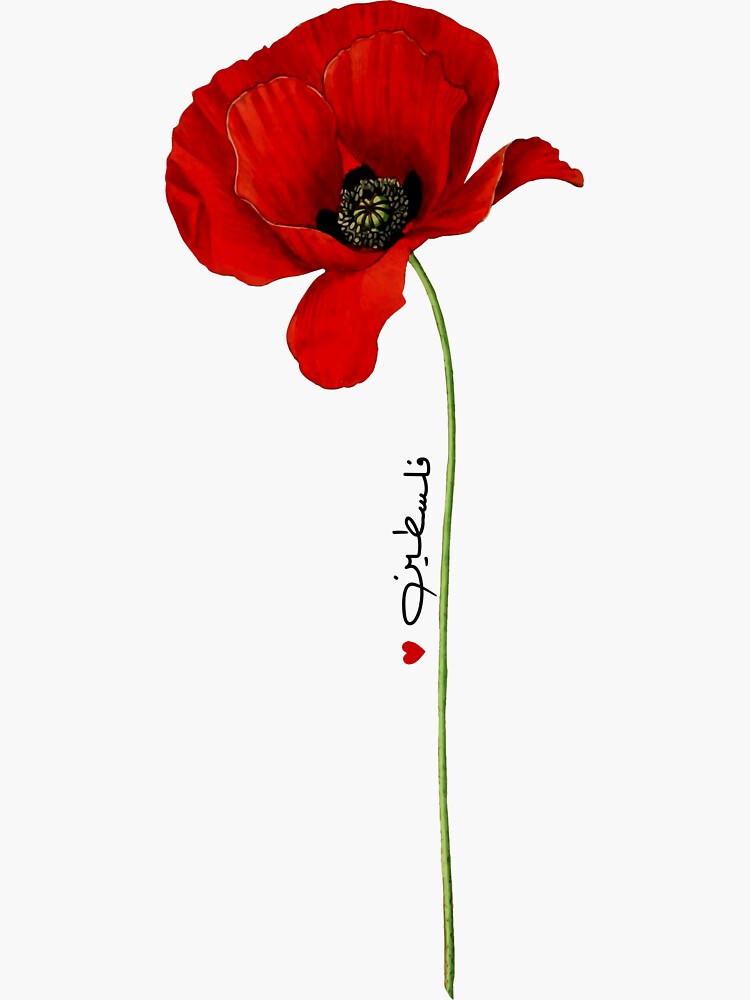 "Palestine فلسطين Poppy" Sticker for Sale by FairieDance | Redbubble