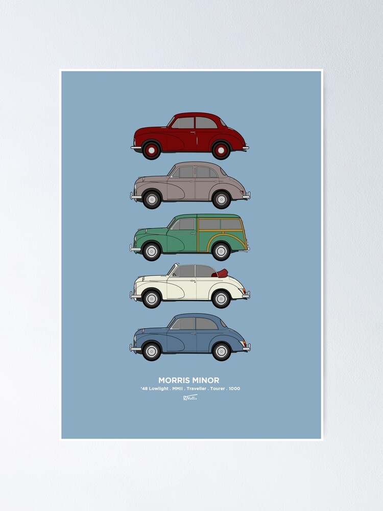 "Morris Minor Classic Car Collection Artwork" Poster for Sale by ...