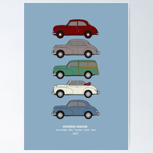 "Morris Minor Classic Car Collection Artwork" Poster for Sale by ...