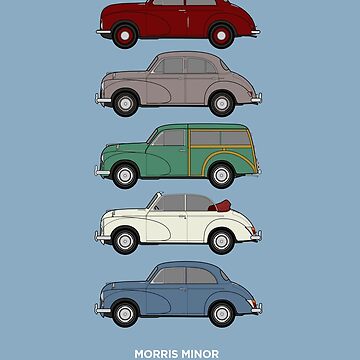 "Morris Minor Classic Car Collection Artwork" Sticker for Sale by ...