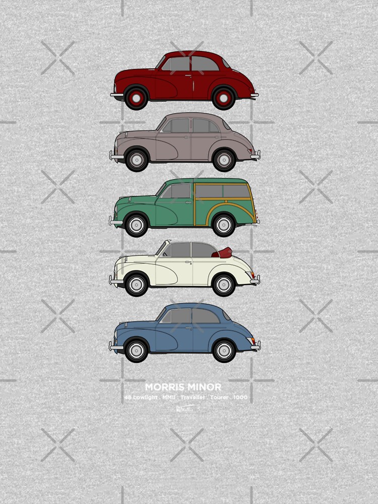 "Morris Minor Classic Car Collection Artwork" Premium T-Shirt for Sale ...