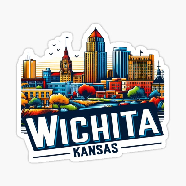 "Wichita Kansas Watercolor Illustration" Sticker for Sale by ...