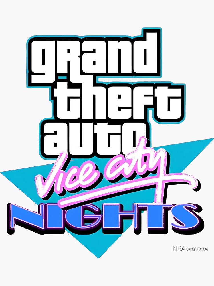 "Grand Theft Auto Vice City Nights" Sticker for Sale by NEAbstracts ...