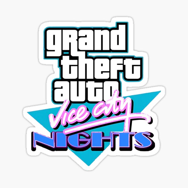 "Grand Theft Auto Vice City Nights" Sticker for Sale by NEAbstracts ...
