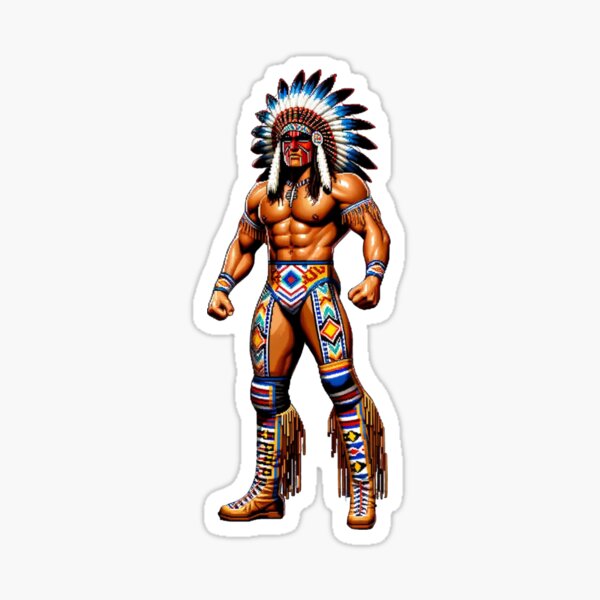 "Native American Indian Professional Wrestler Warrior Fighter" Sticker ...