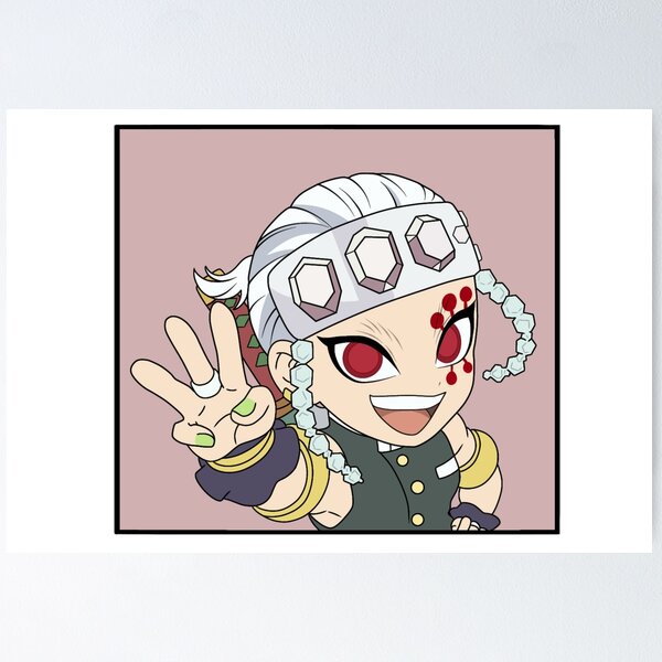 "demon slayer uzui tengen " Poster for Sale by Artist-in-space | Redbubble