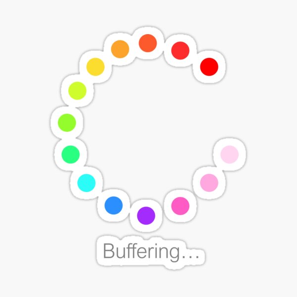 "Rainbow Buffering..." Sticker for Sale by FierceMinds | Redbubble