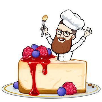 "Bearded Baker Cheesecake" Sticker for Sale by BeardedBaker | Redbubble