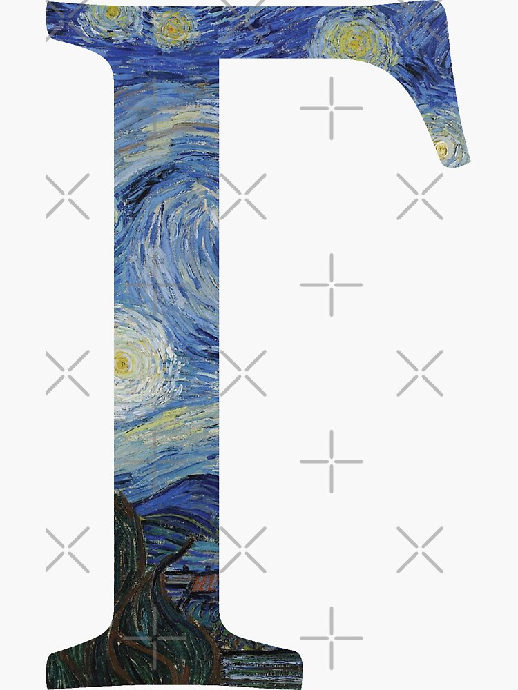 "Starry Night Alphabet - Γ" Sticker for Sale by evelynri15 | Redbubble